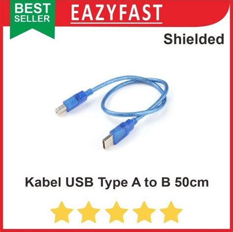 Kabel Data Usb Type Tipe A To B Arduino Uno Mega Printer 50 Cm Eazyfast Official Store