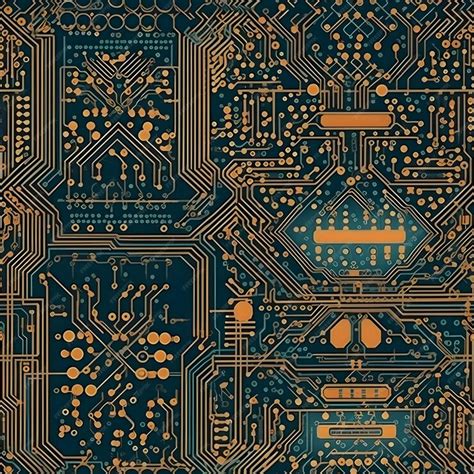 Premium Ai Image Seamless Circuit Board Tile Pattern Texture Generative Ai