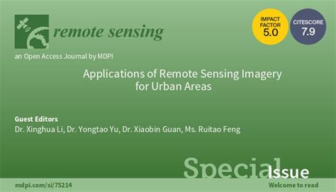 Remote Sensing Mdpi On Linkedin 👏congratulations That The Special Issue Applications Of Remote