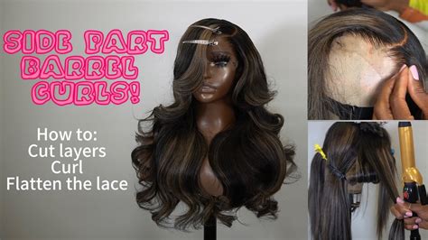 How To Side Part Barrel Curls On A Frontal Glue Less Wig For Beginners YouTube
