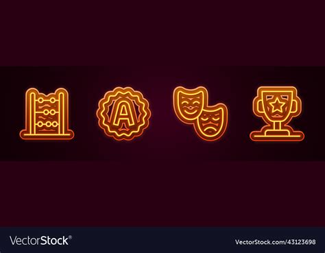 Set Line Abacus Exam Sheet With Plus Grade Vector Image