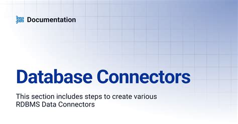 Database Connectors Documentation