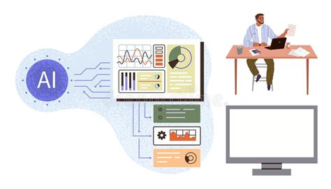 Ai Powered Data Analysis With Professional At Desk And Visualized