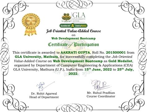 Aakrati Gupta On Linkedin Certification Jovac Glauniversity