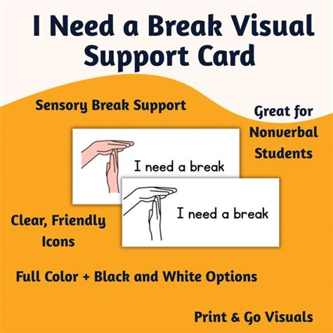 K2 I Need A Break Card And Social Narrative Self Regulation Story Autism