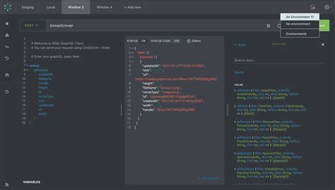 Environments Altair Graphql Client