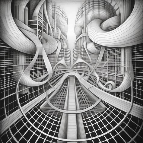 Premium Ai Image A Symphony Of Lines And Curves Merging Together