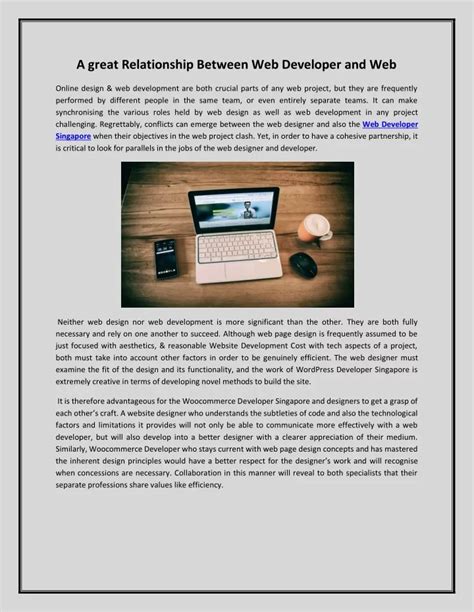 Ppt A Great Relationship Between Web Developer And Web Powerpoint