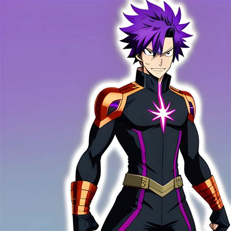 A My Hero Academia Character Teen Male With Purple Hair With Copper