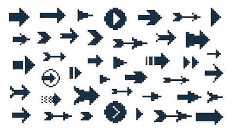 Premium Vector Bit Pixel Arrows Vector Big Set Of Icons Collection Of Arrow Direction