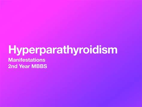 Manifestations Of Hyperparathyroidism Pdf