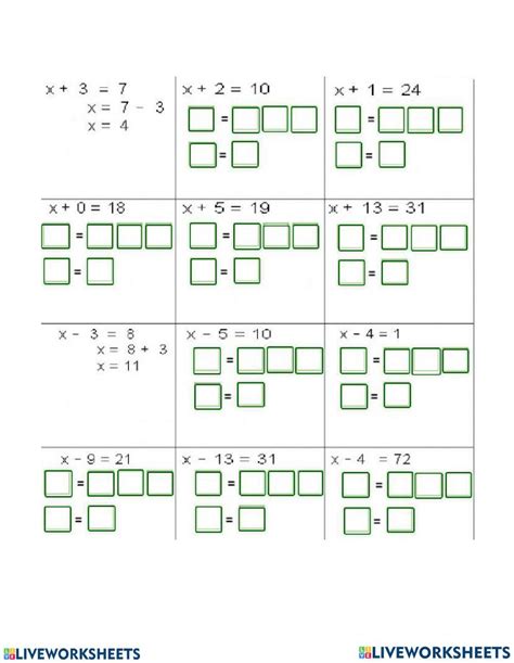 Ecuaciones Line Free Interactive Worksheets 993371