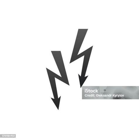 두 번개 경고 아이콘 볼트 아이콘 벡터입니다 에너지와 천둥 전기 아이콘입니다 흰색 배경에 격리된 스톡 벡터 그림입니다 경고 기호에 대한 스톡 벡터 아트 및 기타 이미지