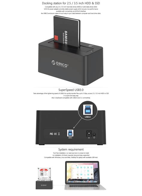 Orico Superspeed Usb 3 0 Sata Hard Drive Dock Black