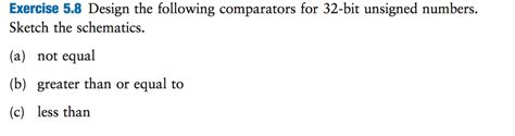 Solved Design The Following Comparators For 32 Bit Unsigned