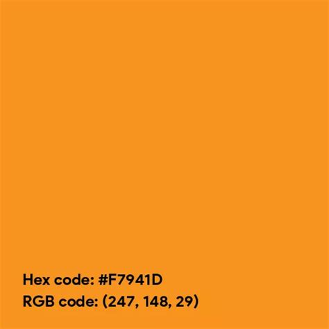 Orange Cmyk Color Hex Code Is F7941d