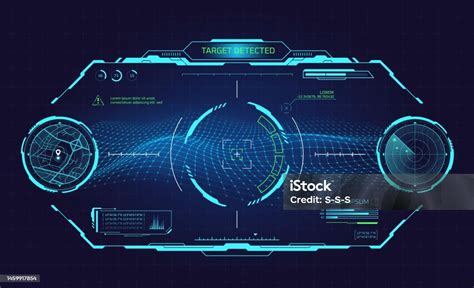 조종석 Vr 대시 보드 Hud 우주선 홀로그램 인터페이스 미래 항공기 가상 안경 로봇 헬멧 군사 Ai 레이더 항법 비행기 제어 게임 Ui 벡터 일러스트 레이 션 초현대적에