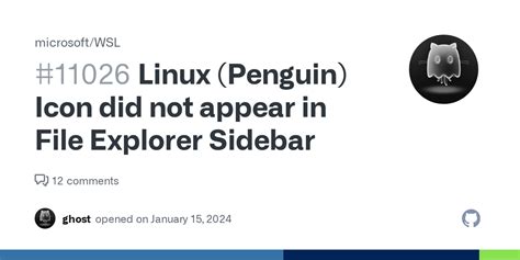 Linux Penguin Icon Did Not Appear In File Explorer Sidebar · Issue 11026 · Microsoftwsl · Github