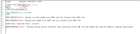 Errororpsim 15143 Voltage Source Andor Inductor Loop Involving X