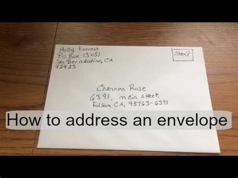 How To Address Fill Out An Envelope Youtube