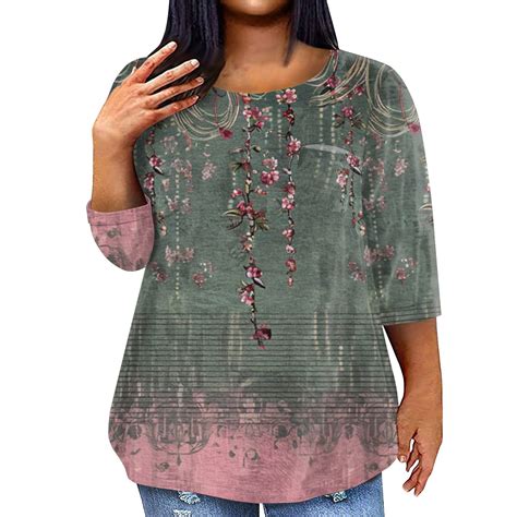 Xddlitp Plus Size Tunic Tops For Women 4x 5x Sexy Crew Neck Shirts