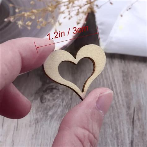 50 шт вырезанные лазером сердечки в форме натурального дерева висячие украшения на день