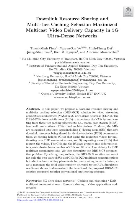 Pdf Downlink Resource Sharing And Multi Tier Caching Selection Maximized Multicast Video