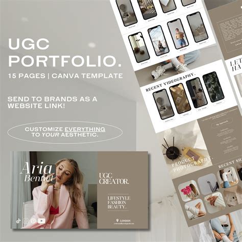 Ugc Portfolio Ugc Template Ugc Media Kit Minimal Ugc Portfolio Template Etsy