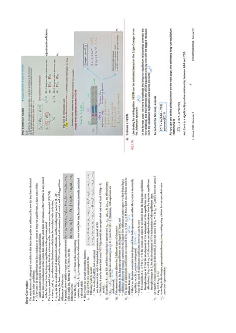 Error Correction Summary Time Series Analysis And Forecasting Error