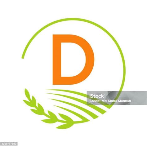 D 편지 개념에 농업 로고 농업 및 농업 로고 사인 D 편지 템플릿 개념에 대한 스톡 벡터 아트 및 기타 이미지 개념 건강관리와 의술 건강한 생활방식 Istock