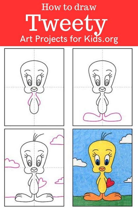Easy How To Draw Tweety Bird Tutorial