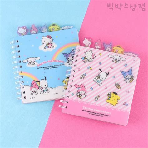 산리오 Pp 인덱스 노트 1p 랜덤 버전2 최신상 스프링 유선 노트 공책 연습장 마이멜로디 홈플러스 택배배송