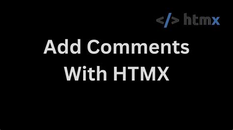 Real Time Comments In Django Htmx For Seamless Ajax Reactivity Without