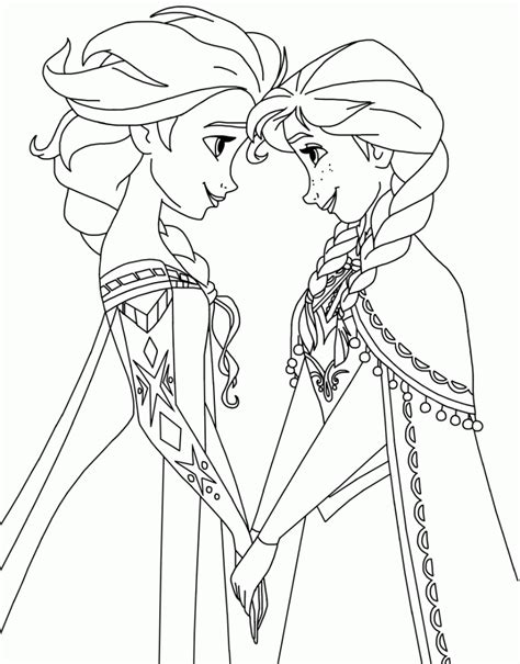 Elsa Anna Coloring Page