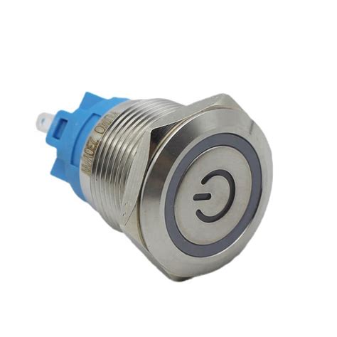 Waterproof IP67 1no1nc Ring Led Momentary 230v Metal Push Button Switch With Terminal Pins