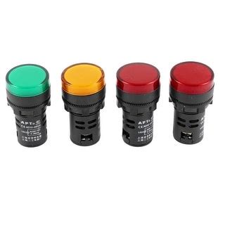 4PCS AD16 22D S 12V 20mA Energy Saving Pilot Lamp LED Indicator Light Red Red Green Yellow