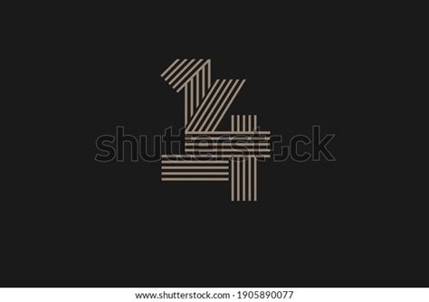 Number 14 Logo Monogram Number 14 Logo Multi Line Style Usable For