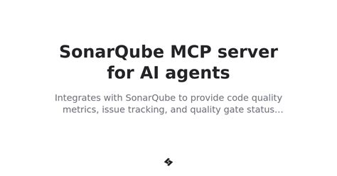 Sonarqube Mcp Server For Ai Agents