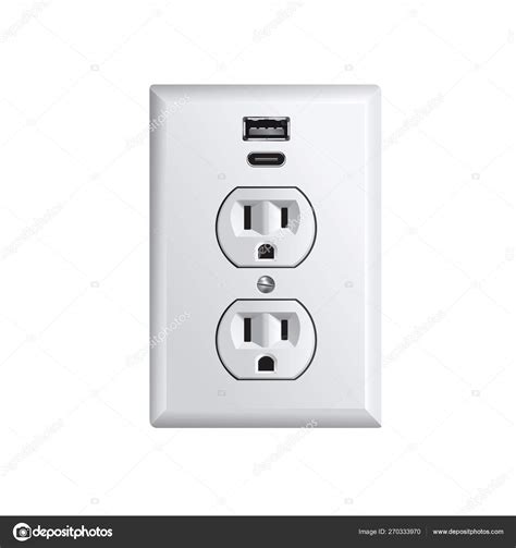 Electrical Power Socket With USB And USB Type C Stock Vector By Studio023 270333970
