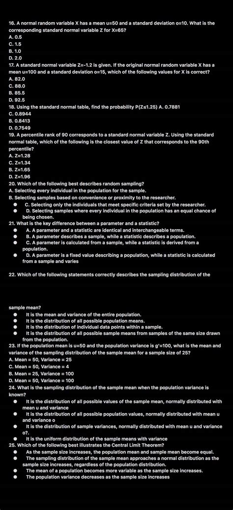 16 A Normal Random Variable X Has A Mean U50 And A Standard Deviation
