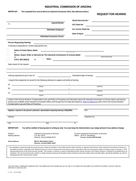 Hearing Workers Compensation Fill Out And Sign Online Dochub
