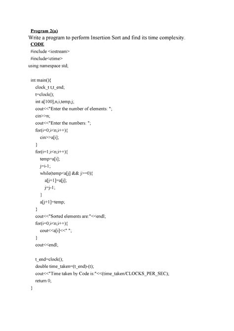 Exp2ada Insertionselectionquick And Merge Sort Program 2a Write