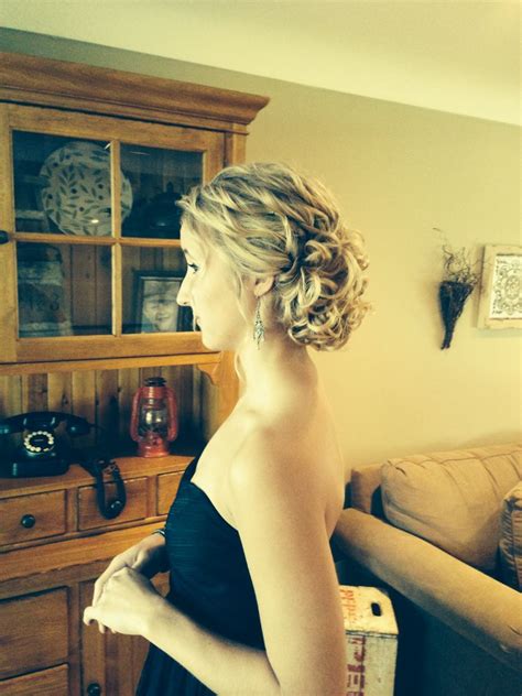 Updo With Curls By Danielle Goulet Curled Updo Backless Dress Curls