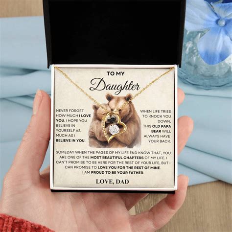 To My Daughter Necklace T From Mom And Dad Birthday T For