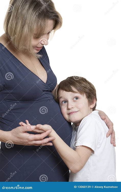 Pregnant Mom And Son Royalty Free Stock Images Image 13060139