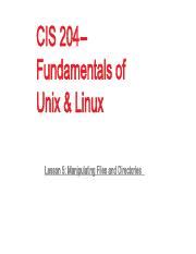 Lesson 5 Manipulating Linux Files And Directories Pdf CIS 204