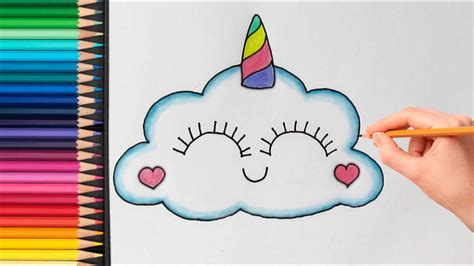 Как нарисовать милое облако единорог How To Draw A Cute Unicorn Cloud Як намалювати хмаринку