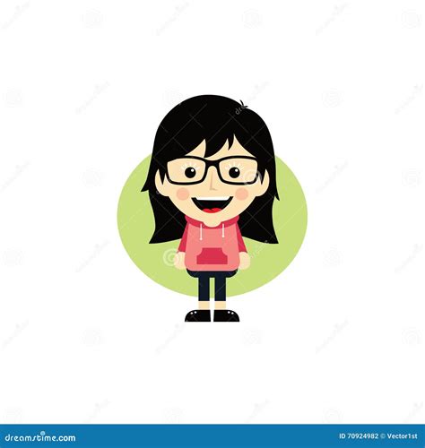 Geek Cartoon Nerd Character Stock Vector Illustration Of Drawn Woman 70924982
