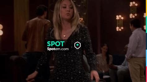 Black Printed Dress Worn By Penny Kaley Cuoco In The Big Bang Theory