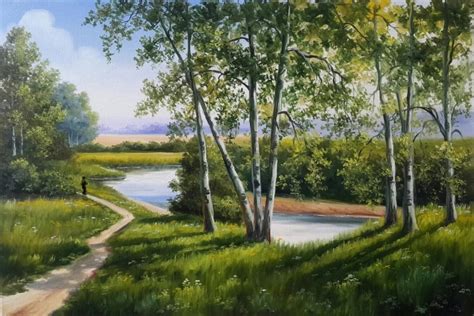 Летний пейзаж картинки рисунки